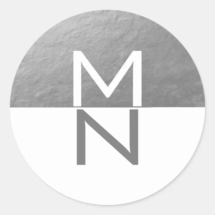 Faux Silver Foil Semi Circle Business Logo Classic Round Sticker | Zazzle