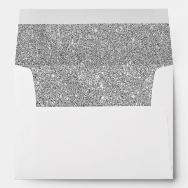 Faux Silver Glitter Envelope | Zazzle