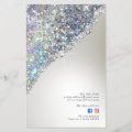 Faux silver glitter foil price list flyer | Zazzle