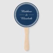 Faux Silver Glitter Navy Blue Wedding Hand Fan | Zazzle