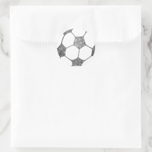 Faux Silver Glitter Soccer Ball Sticker | Zazzle