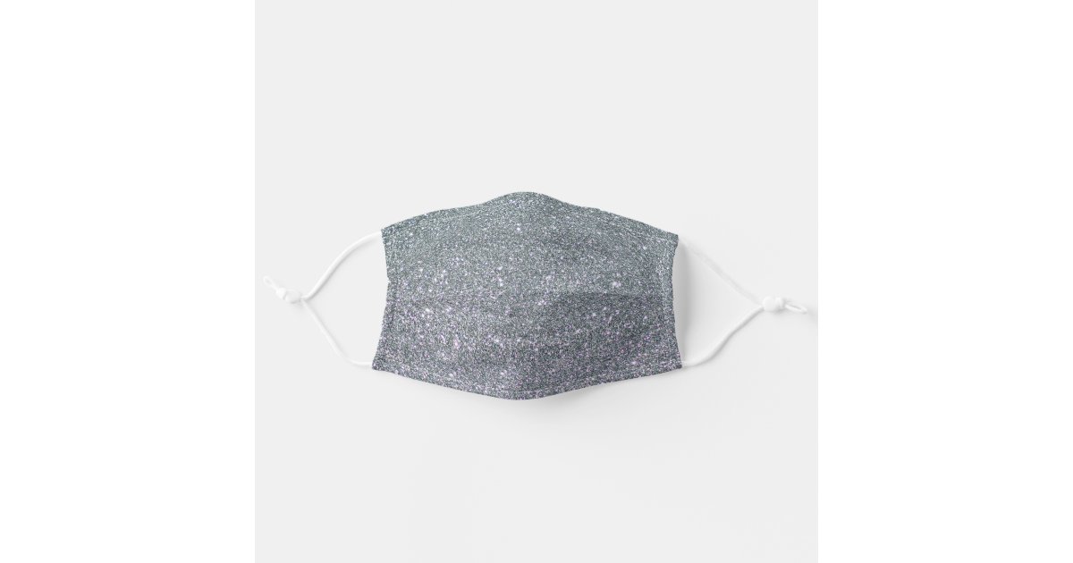 Faux Silver Glitter Sparkling Adult Cloth Face Mask | Zazzle