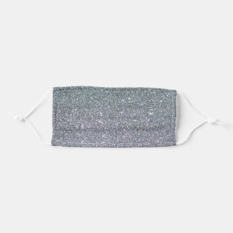 Faux Silver Glitter Sparkling Adult Cloth Face Mask | Zazzle