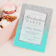 Faux silver glitter teal Graduation party Invitation | Zazzle