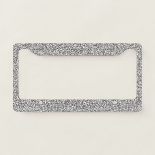 Faux Silver Glitters. License Plate Frame | Zazzle.com