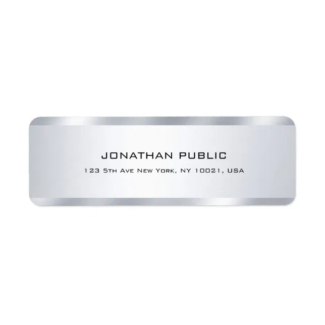 Faux Silver Modern Minimalist Professional Elegant Label | Zazzle