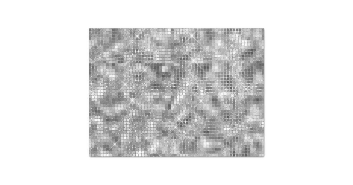 Faux Silver Sparkle Disco Ball Tissue Paper | Zazzle