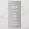 Faux Silver Wedding Program | Zazzle