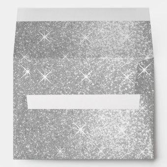 Faux sparkly silver glitter wedding envelopes | Zazzle