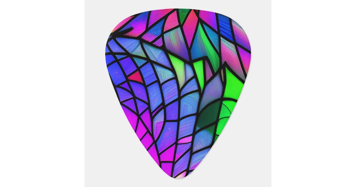 Faux Stained Glass Guitar Pick | Zazzle