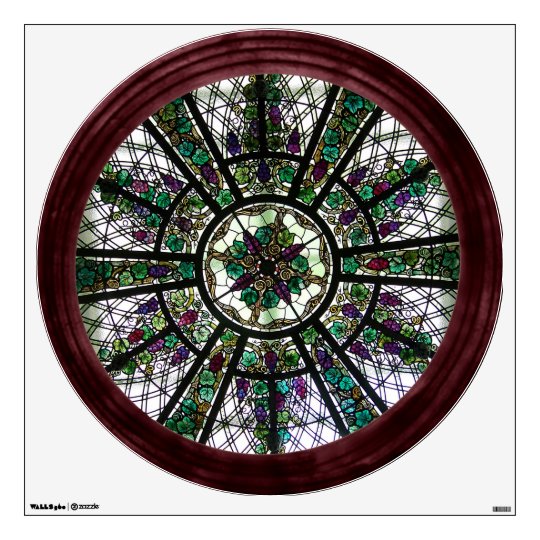 Faux Stained Glass Window Round Wall Decal | Zazzle.com