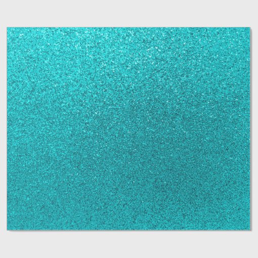 Faux Teal Blue Glitter Background Sparkle Texture Wrapping Paper | Zazzle