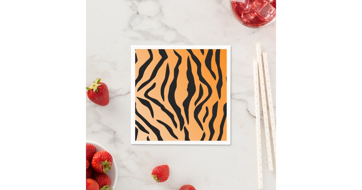 Faux Tiger Print Paper Napkins | Zazzle