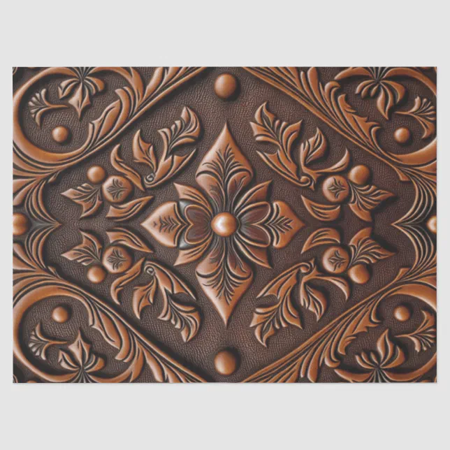 Faux Tooled Leather Tissue Paper | Zazzle