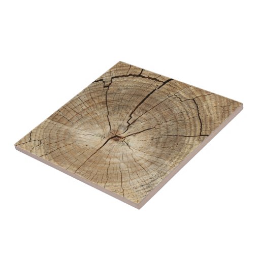 Faux Tree Rings Background Ceramic Tile | Zazzle