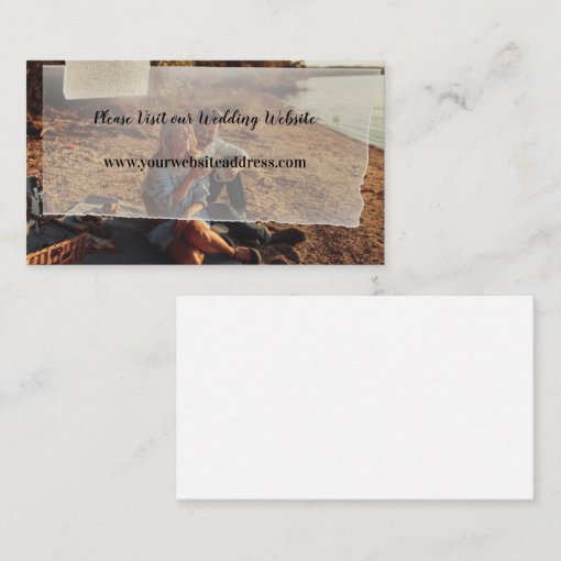 Faux Vellum Photo Overlay Custom Wedding Enclosure Card | Zazzle