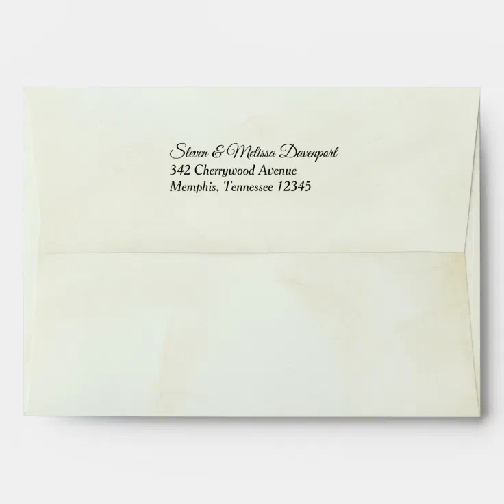 Faux Vintage Parchment Simple & Elegant Wedding Envelope | Zazzle