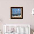 Faux Window Poster Beach Scene Relaxing View | Zazzle
