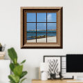 Faux Window Poster Beach Scene Relaxing View | Zazzle