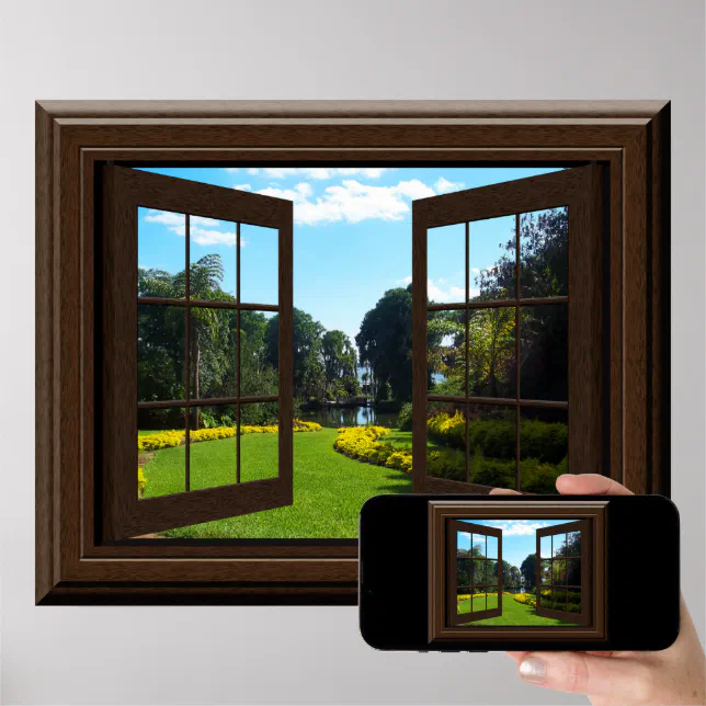 Faux Window Poster Peaceful Landscape Zen | Zazzle