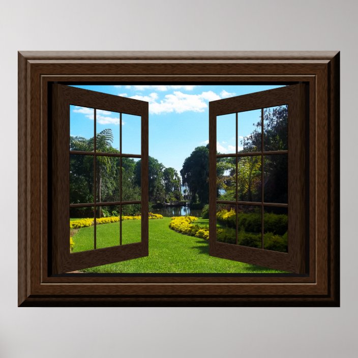 Faux Window Poster Peaceful Landscape Zen | Zazzle.com