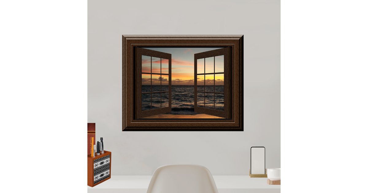 Faux Window Poster Peaceful Sunset Relaxing | Zazzle