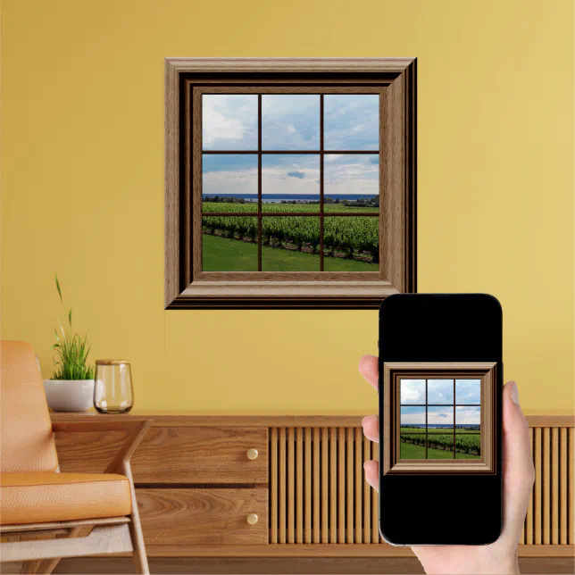 Faux Window View Fake Vineyard Scene Tranquil Poster | Zazzle