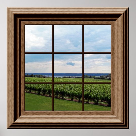 Faux Window View Fake Vineyard Scene Tranquil Poster | Zazzle.com