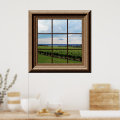 Faux Window View Fake Vineyard Scene Tranquil Poster | Zazzle