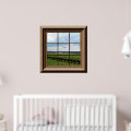 Faux Window View Fake Vineyard Scene Tranquil Poster | Zazzle