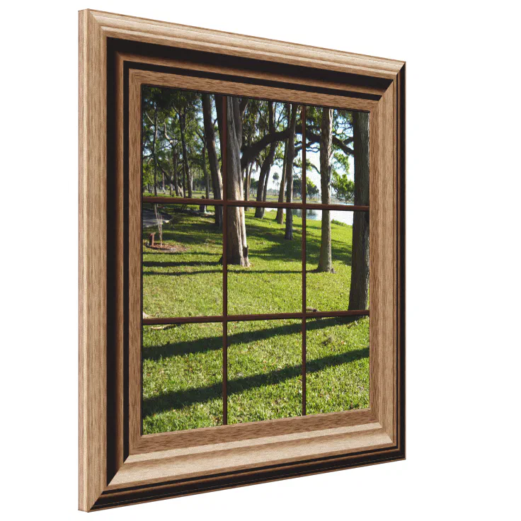 Faux Window View Peaceful Landscape With Trees Canvas Print | Zazzle