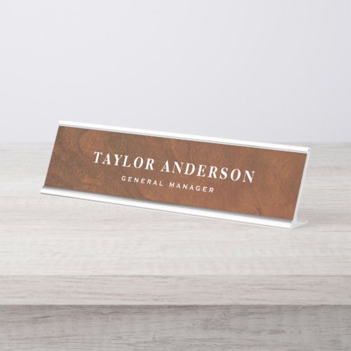Faux Wood Background Personalized Name Plate | Zazzle