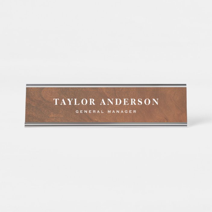 Faux Wood Background Personalized Name Plate | Zazzle.com