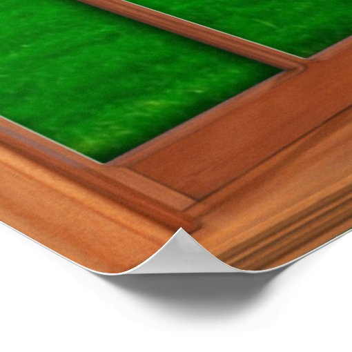 Faux Wooden Bay Window Illusion - Green Park Poster | Zazzle