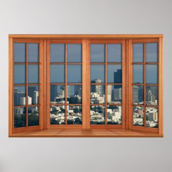 Faux Wooden Bay Window Illusion - San Francisco Poster | Zazzle