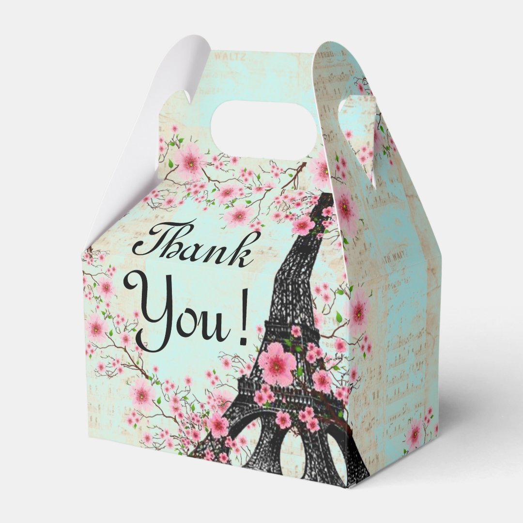 Favor Box Paris Eiffel Tower Aqua Blue | Zazzle