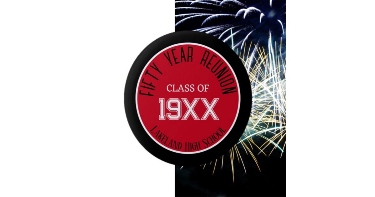 FAVOR! Custom 50th class reunion button | Zazzle