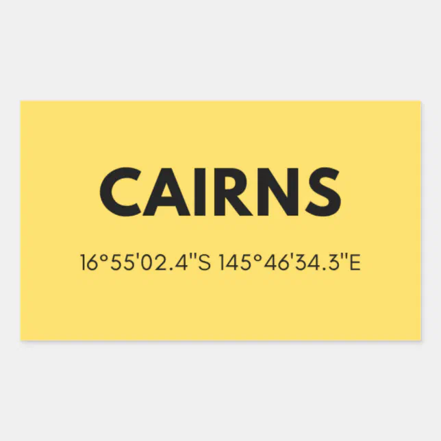Favorite City Cairns Australia Skyline Coordinates Rectangular Sticker ...