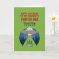 Favorite Earthling Alien UFO Pun Funny Birthday Card | Zazzle