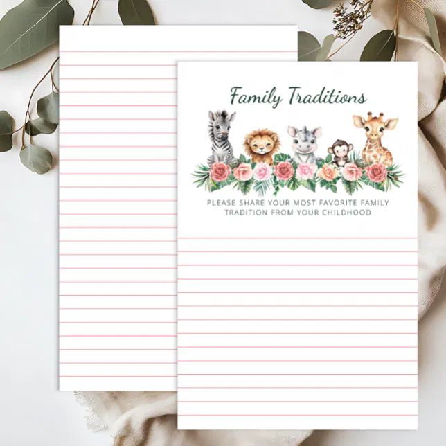 Favorite Family Tradition Baby Shower Game Card | Zazzle