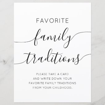 Favorite Family Tradition Baby Shower sign Game | Zazzle