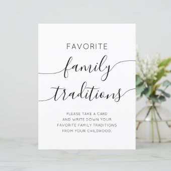 Favorite Family Tradition Baby Shower sign Game | Zazzle