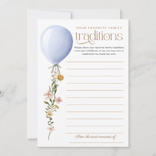 Favorite Family Tradition Balloon Baby Shower Card | Zazzle