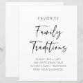 Favorite Family Traditions Baby Shower sign Game | Zazzle