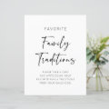 Favorite Family Traditions Baby Shower sign Game | Zazzle