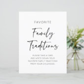 Favorite Family Traditions Baby Shower sign Game | Zazzle