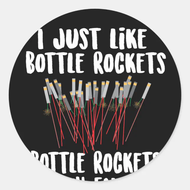 Favorite Fireworks Bottle Rockets Classic Round Sticker | Zazzle
