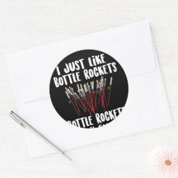 Favorite Fireworks Bottle Rockets Classic Round Sticker | Zazzle