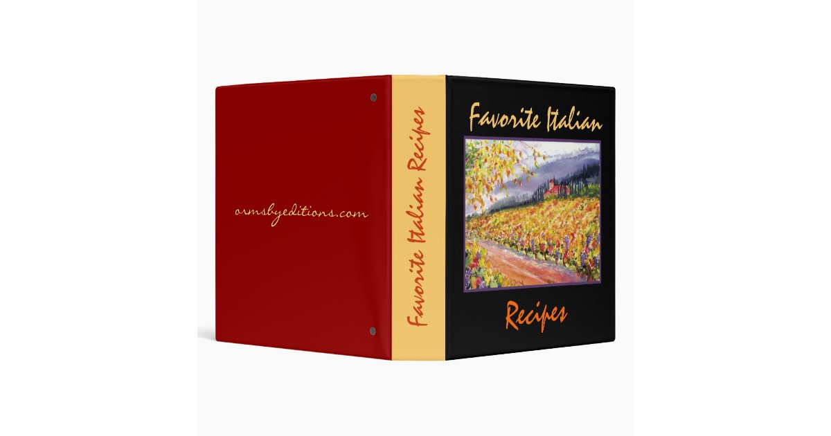 Favorite Italian Recipes - Binder | Zazzle
