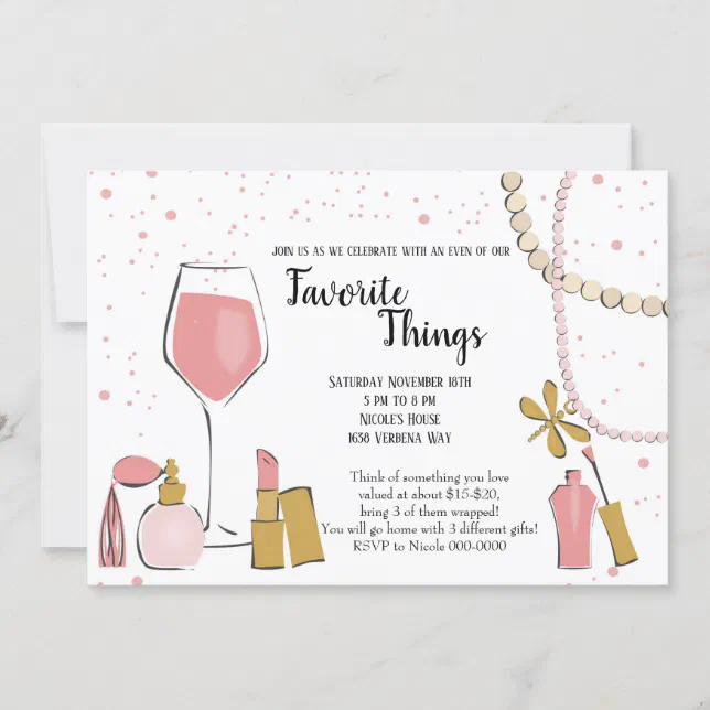 Favorite Things Party Invitation | Zazzle